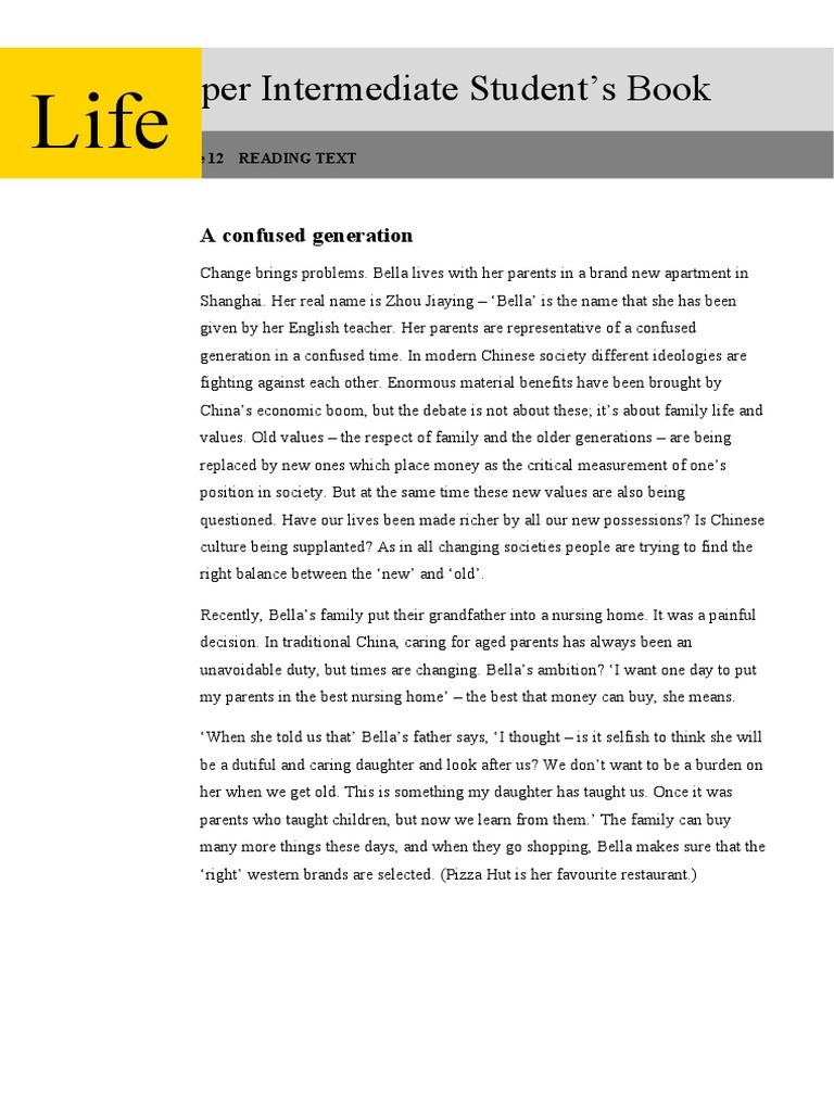 Upper Intermediate Student's Book: A Confused Generation | PDF