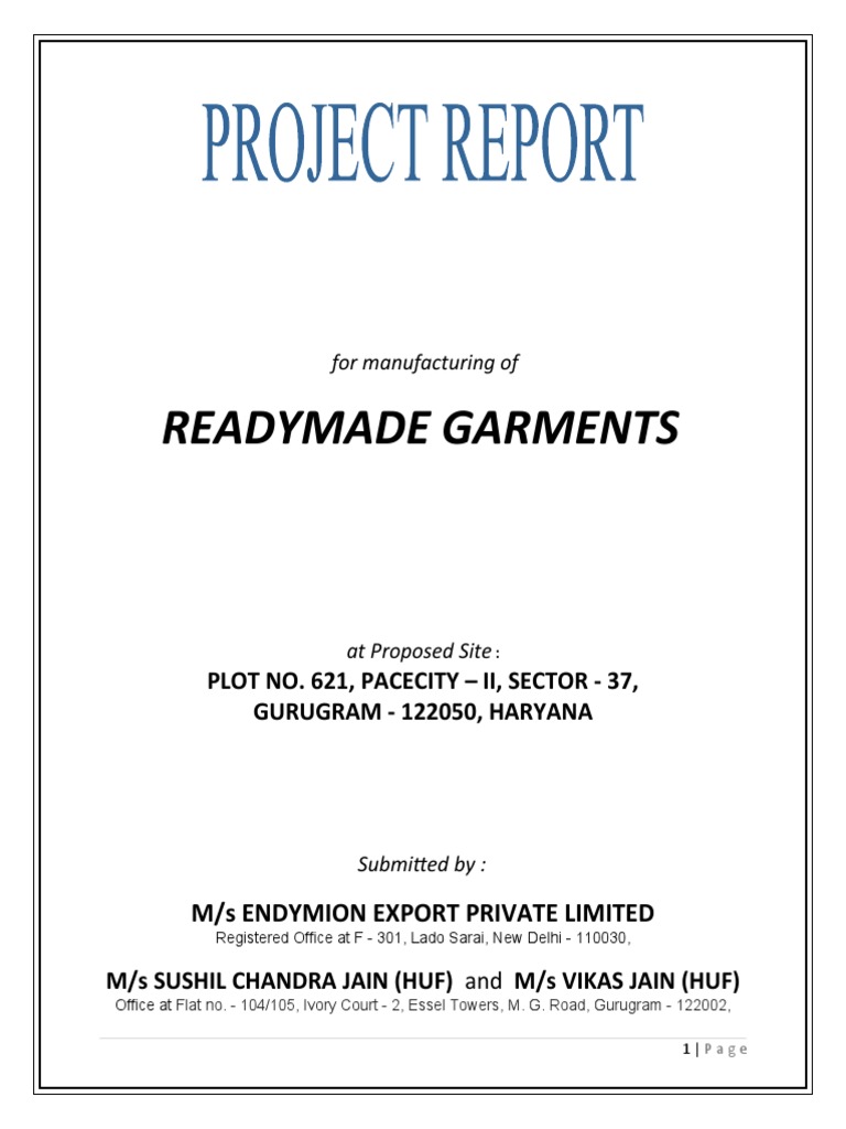 Project Report - Garments | PDF | Clothing | Textiles