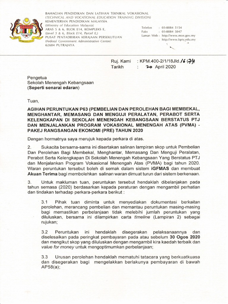 1 - Surat PRE PVMA PTJ 16 - 74 | PDF