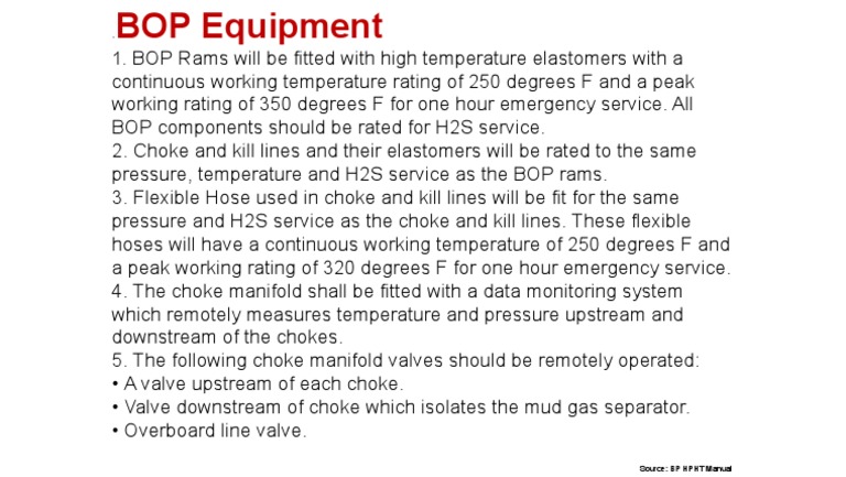 Source: BP HPHT Manual | PDF