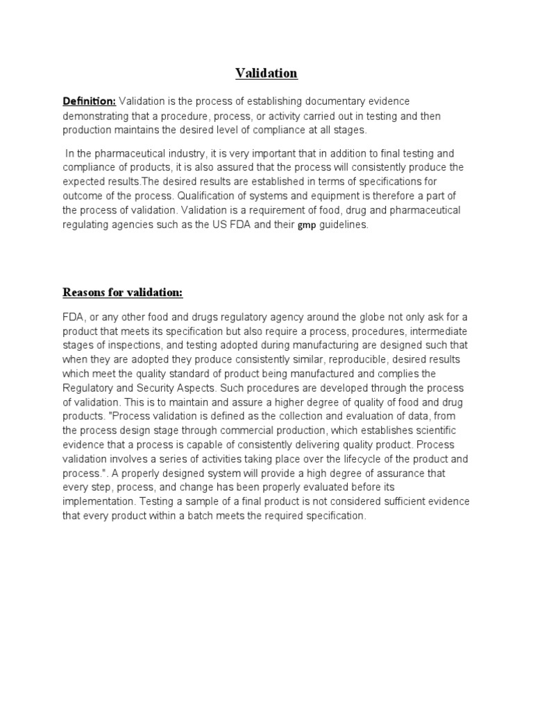 Validation: Definition | PDF | Verification And Validation | Energy And ...