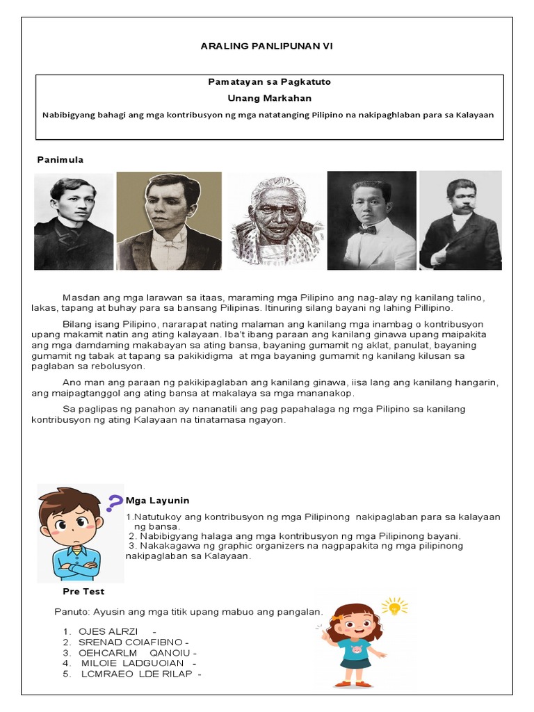 Mga Bayani Ng Pilipinas At Kanilang Larawan