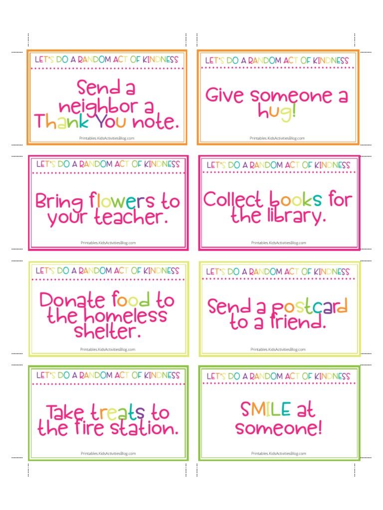 Random Acts of Kindness Ideas for Kids | PDF
