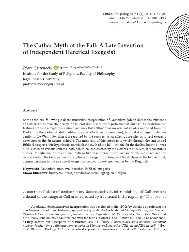 Catharism: Independent Exegesis Origins | PDF | Catharism | Heresy