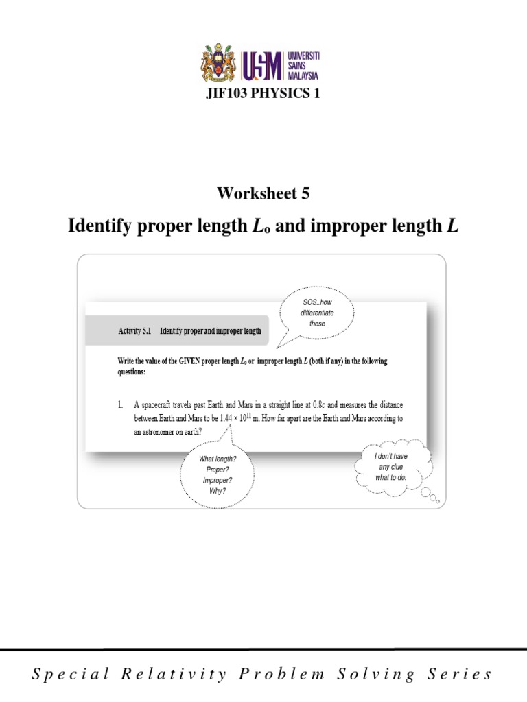 Worksheet 5 Identify Proper Length and Improper Length | PDF | Special ...