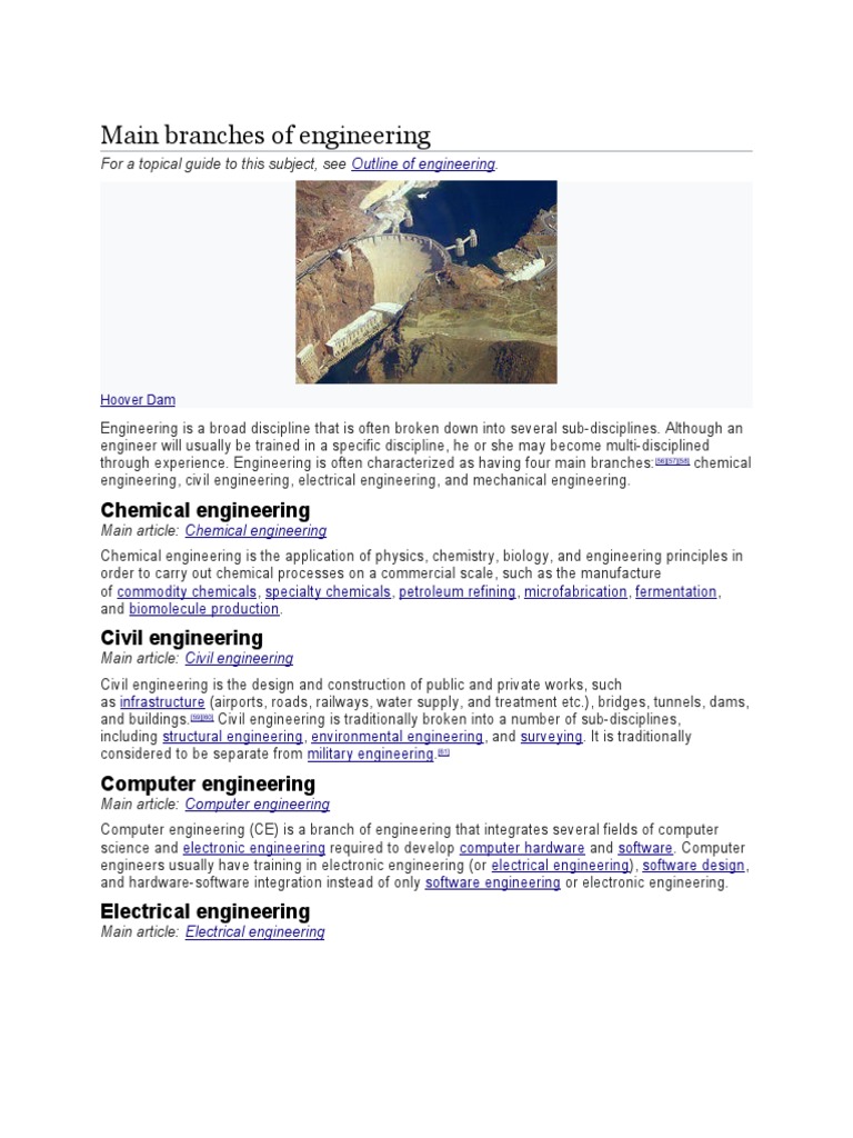 Main Branches of Engineering | PDF | Computer Aided Design | Product ...