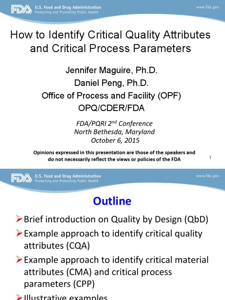 Identifying Critical Quality Attributes and Parameters | PDF