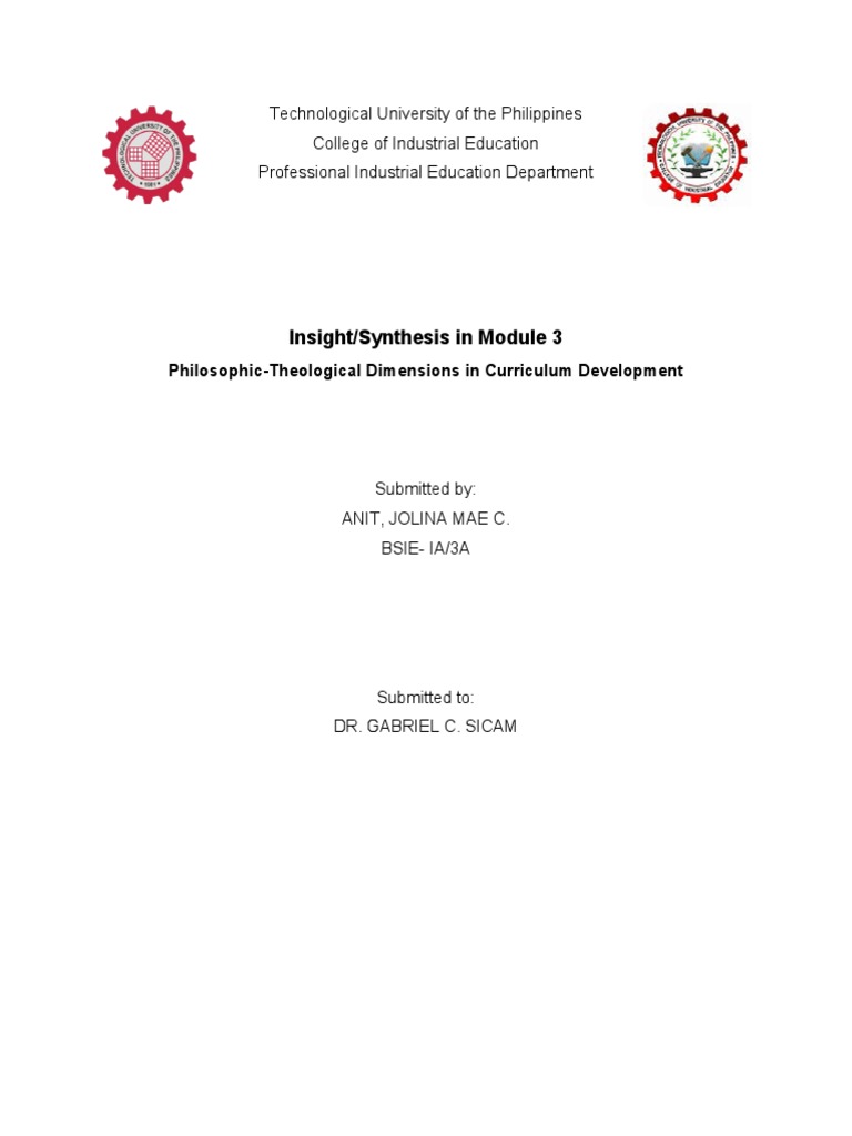 Insight/Synthesis in Module 3 | Download Free PDF | Curriculum | Soul