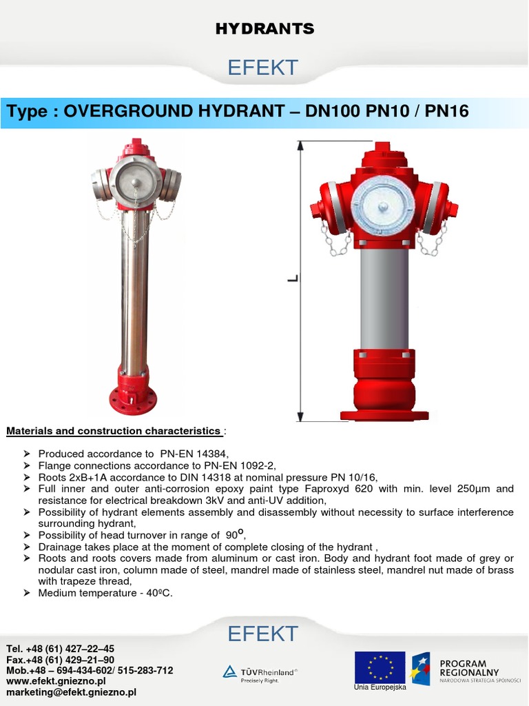 Efekt: Type: Overground Hydrant - Dn100 Pn10 / Pn16 | PDF | Cast Iron | Mechanical Engineering