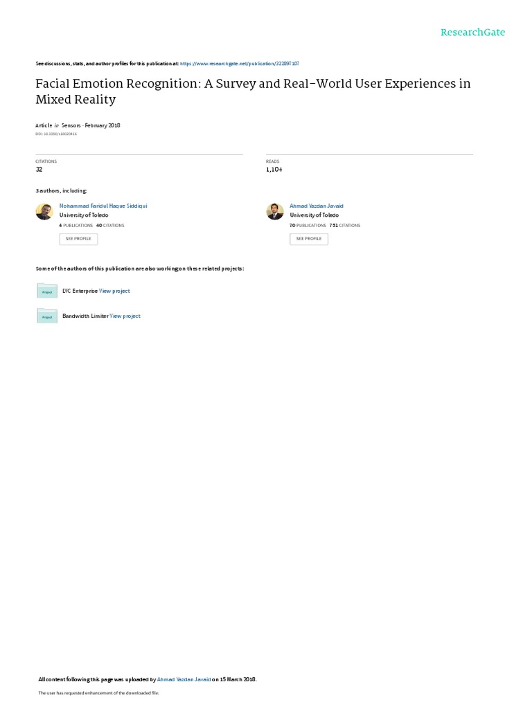 Sensors 18 00416 PDF | PDF | Augmented Reality | Machine Learning