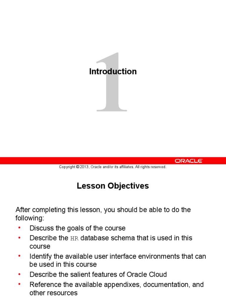 D80182GC10 Les01 | PDF | Pl/Sql | Cloud Computing