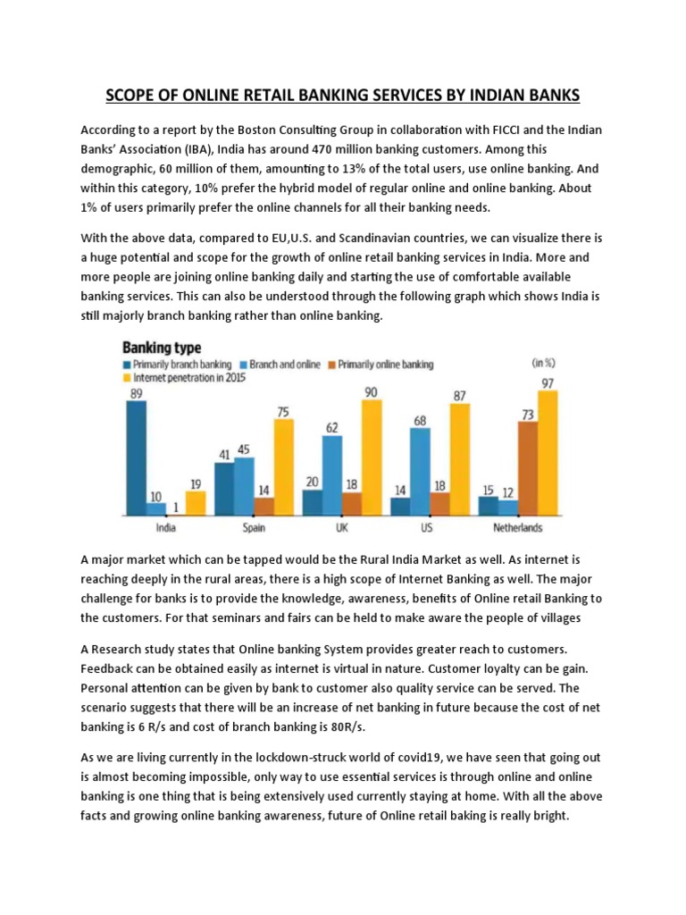 Scope of Online Retail Banking Services by Indian Banks | PDF | Finance ...