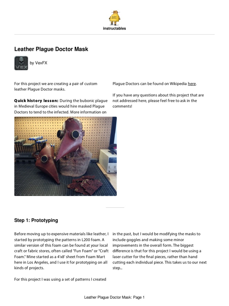 Leather Plague Doctor Mask | PDF | Paint | Materials