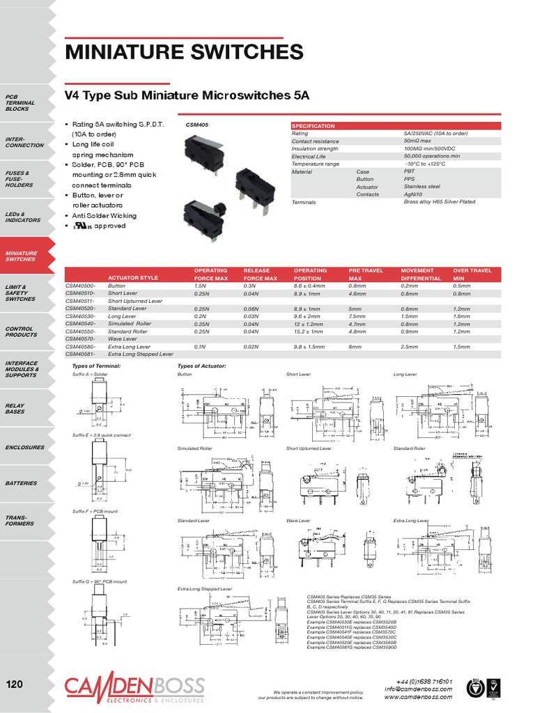 Interruptor Miniatura | PDF | Switch | Printed Circuit Board