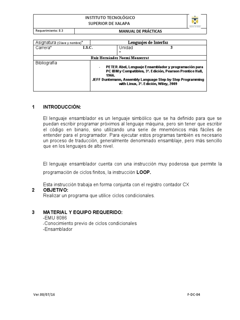 Loopz Loopnz Pdf Lenguaje Ensamblador Lenguaje De Programación 