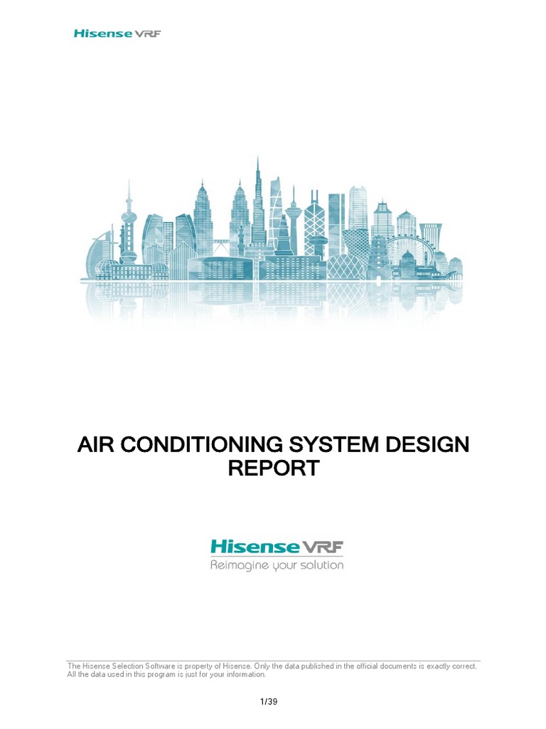 Air Conditioning System Design Report Summary | PDF | Air Conditioning ...