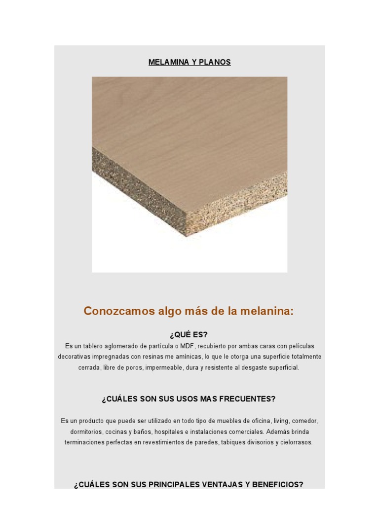Melamina y sus usos: Guías para la construcción de muebles y proyectos ...