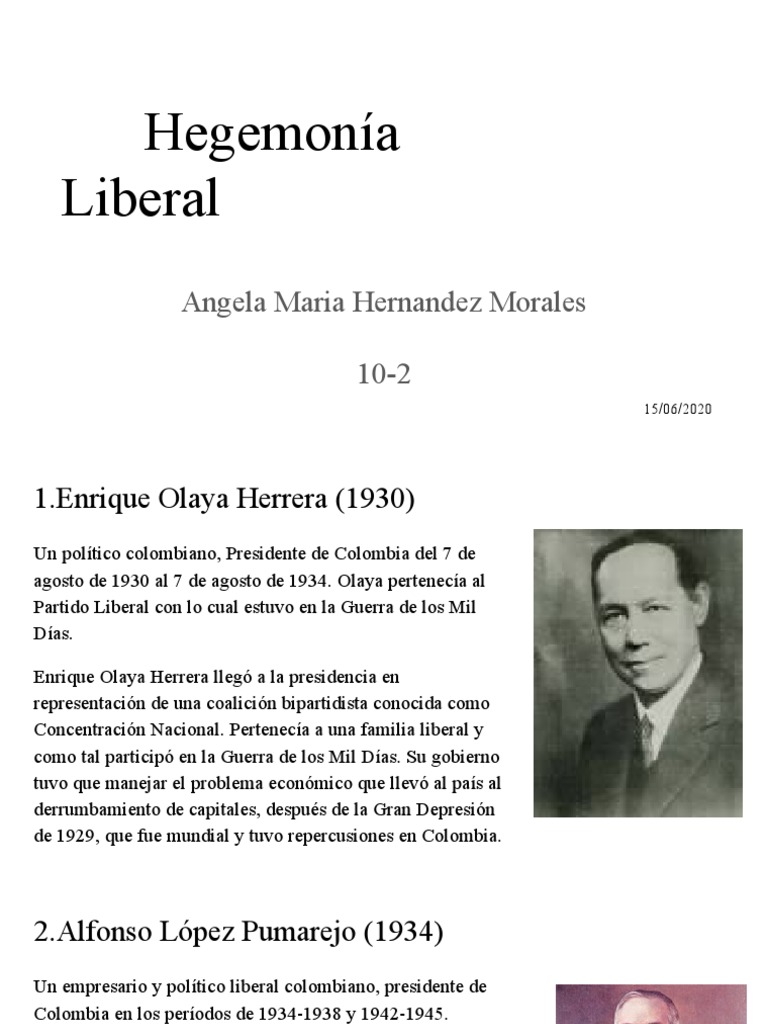 Hegemonía Liberal | PDF | Colombia | Política de colombia