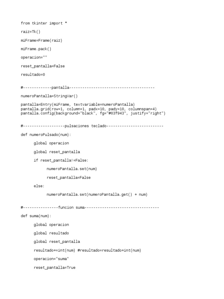 Codigo Calculadora | PDF | Aritmética | Álgebra abstracta