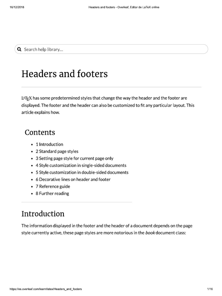 Headers and Footers PDF | PDF