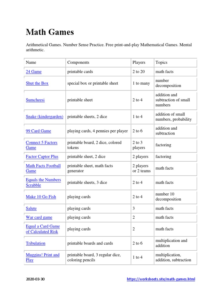 MathGames PDF | PDF | Multiplication | Dice