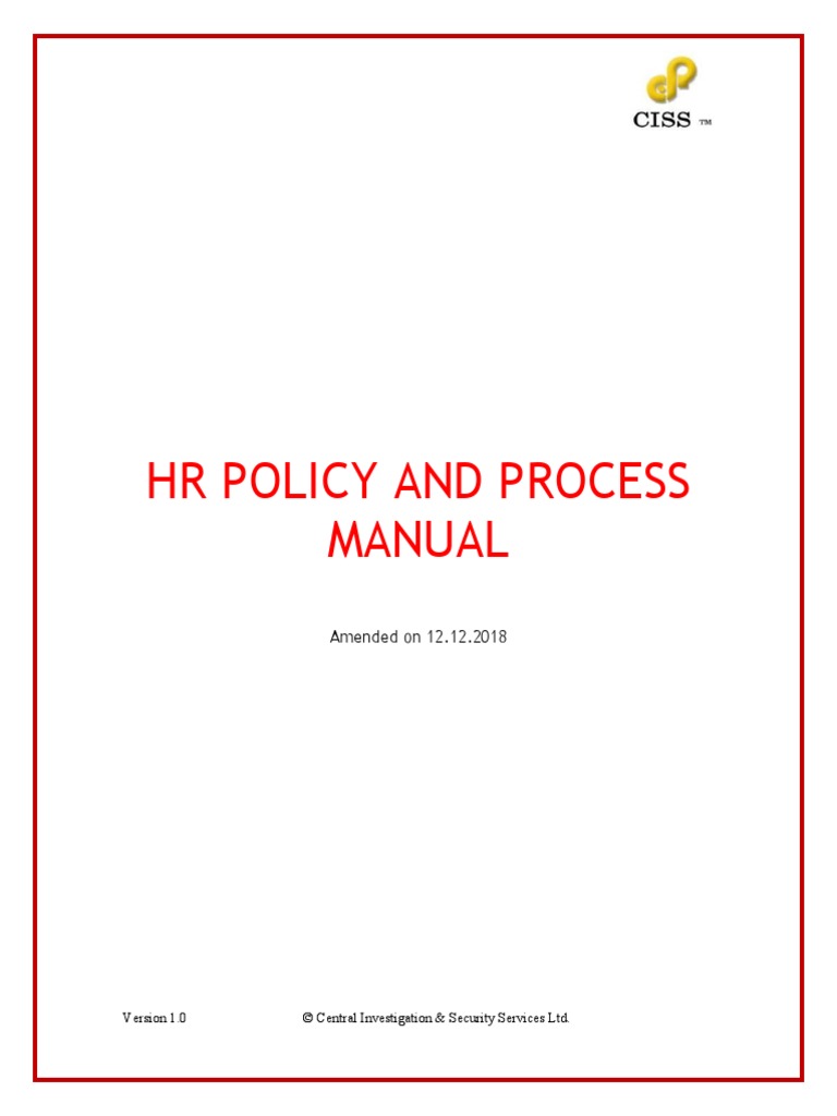 HR Policies Manual 12 12 2018 | PDF | Performance Appraisal | Recruitment