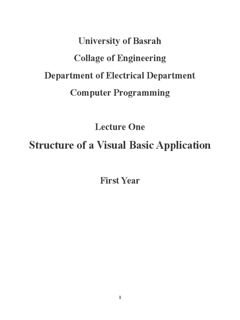 Structure of A Visual Basic Application | PDF | Icon (Computing) | Graphical User Interfaces