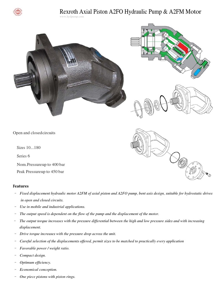 Rexroth Axial Piston A2FO Hydraulic Pump & A2FM Motor: Open and Closed ...