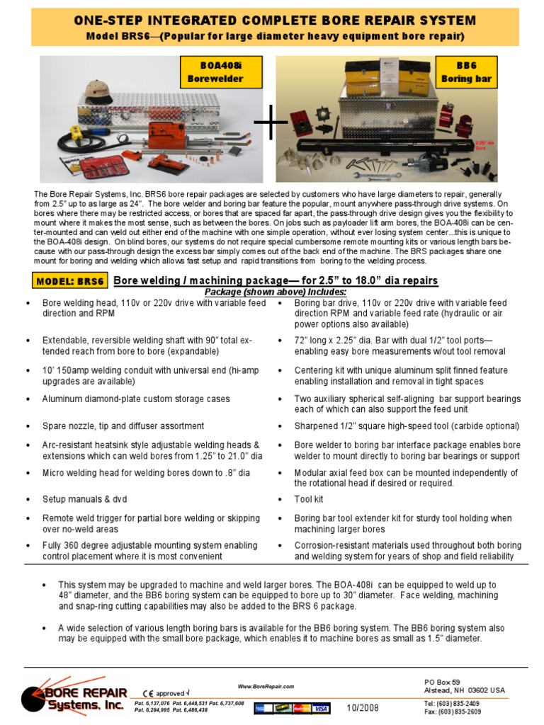 One-Step Integrated Complete Bore Repair System: Model BRS6 - (Popular ...