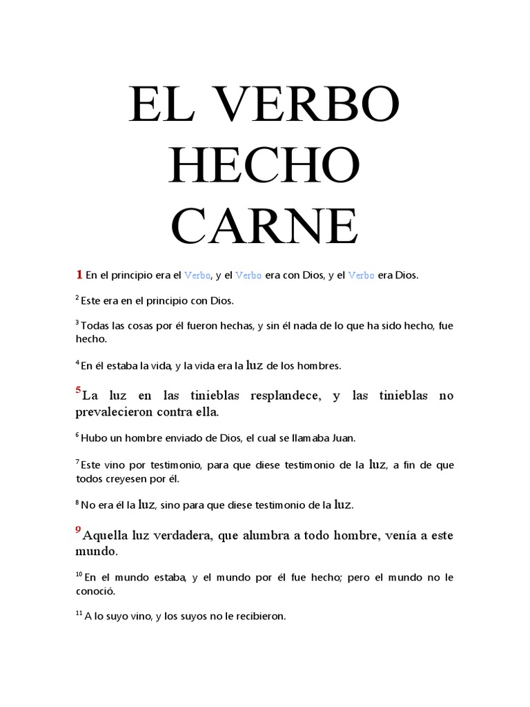 El Verbo Hecho Carne en la Biblia | PDF