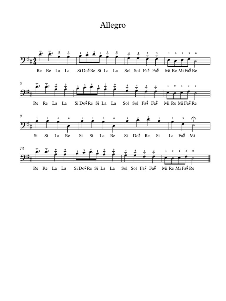 Allegro - Partitura Completa | PDF | Hauteur (musique) | Théorie de la ...