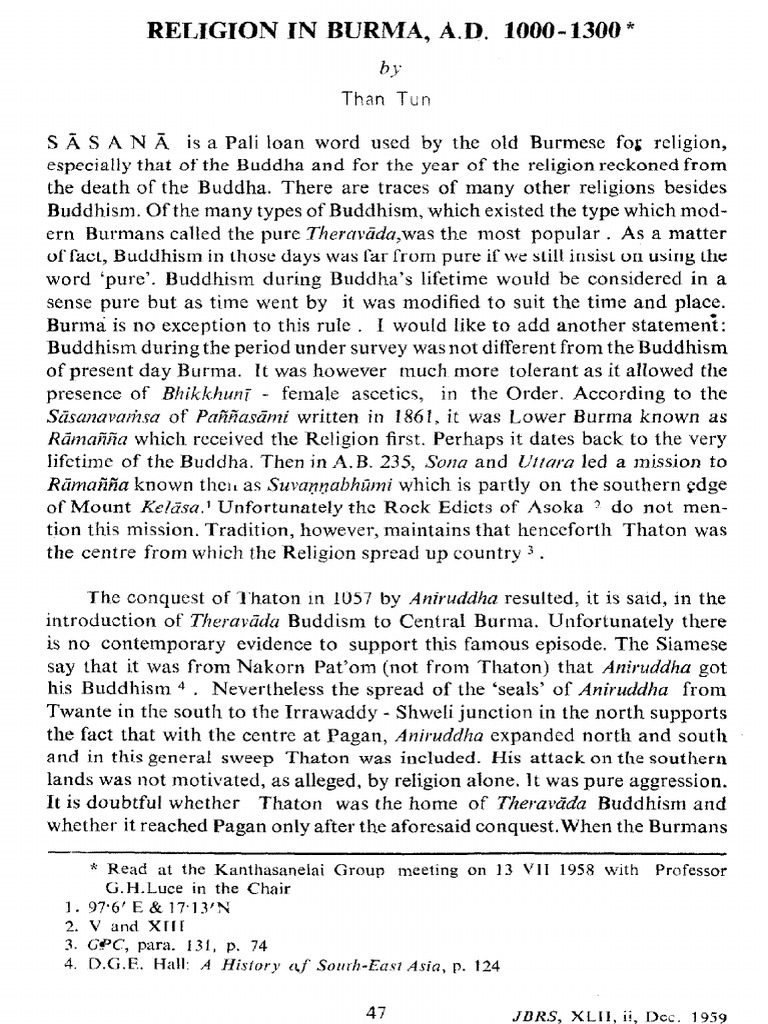 Religion in Burma AD 1000 1300 | PDF