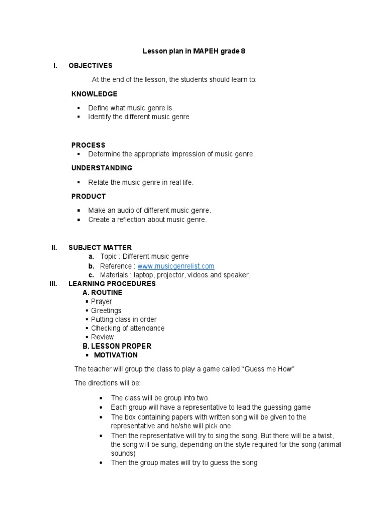 Kpup Lesson Plan FINAL | PDF | Genre | Lesson Plan