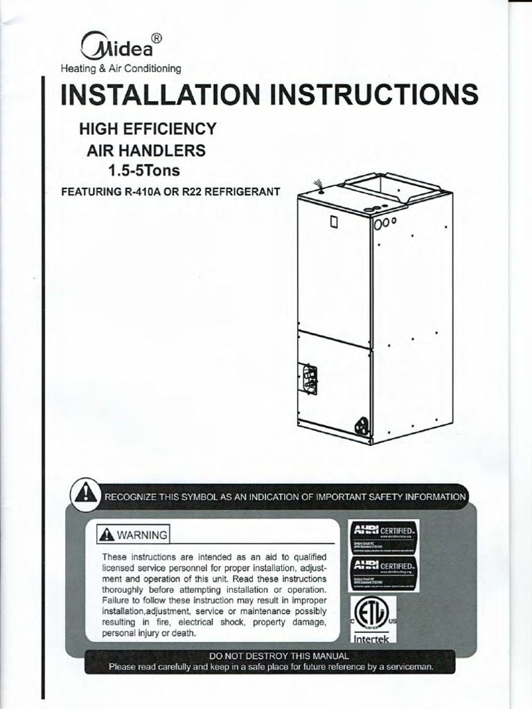 14seer - Install Instalacion Midea | PDF