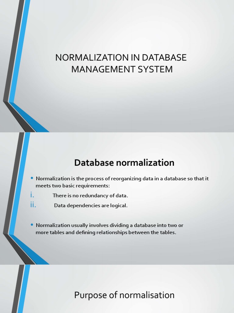 Normalization In Database Management System Pdf Databases Data