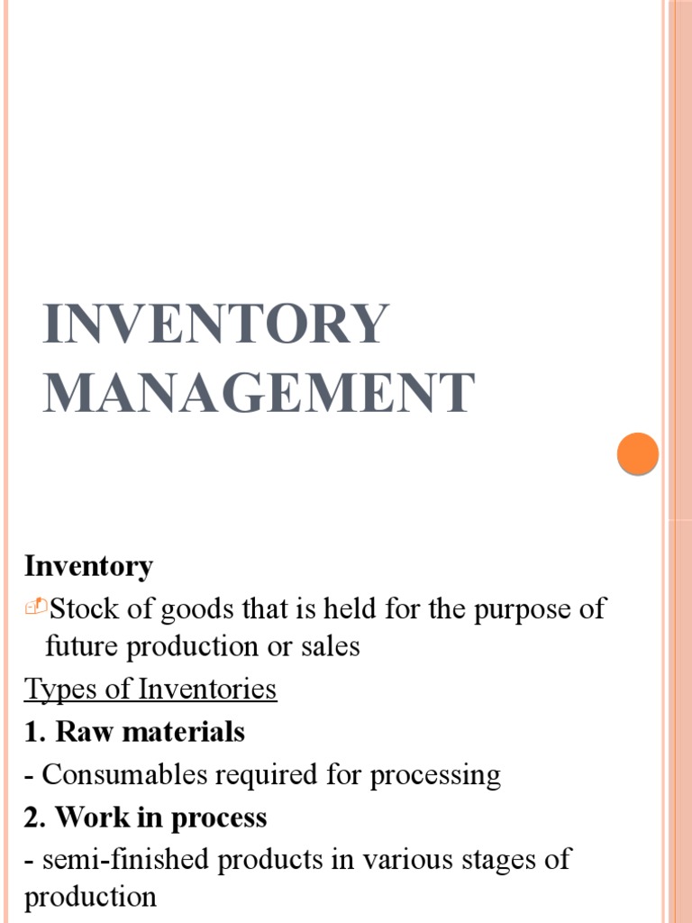 Inventory Management | PDF | Inventory | Demand