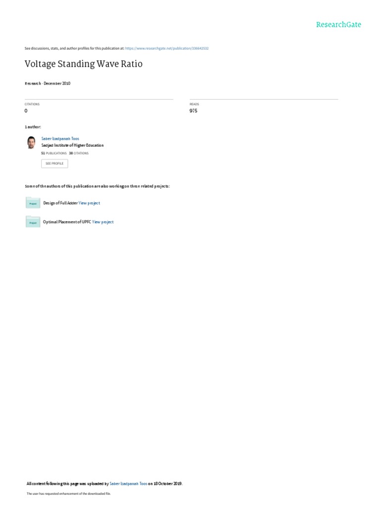 Voltage Standing Wave Ratio: December 2010 | PDF | Antenna (Radio ...