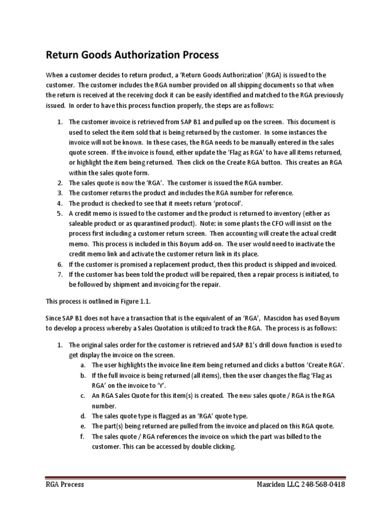 Return Goods Authorization Process | PDF | Inventory | Invoice