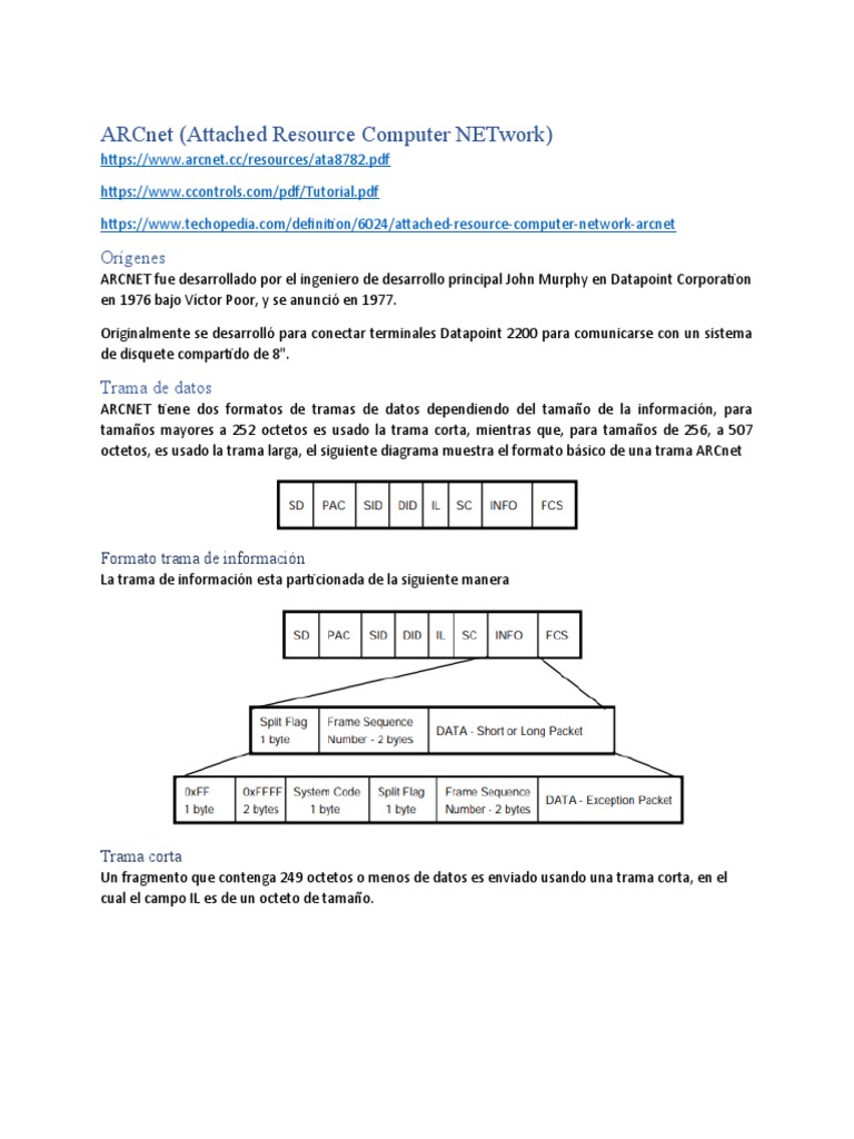 ARCnet | PDF | Redes de computadoras | Telecomunicaciones