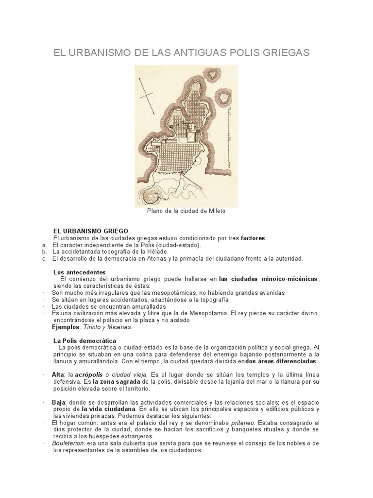 El desarrollo del urbanismo en las antiguas ciudades-estado griegas ...