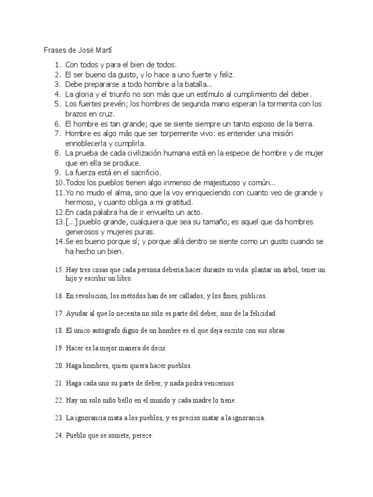 Frases de José Martí | PDF