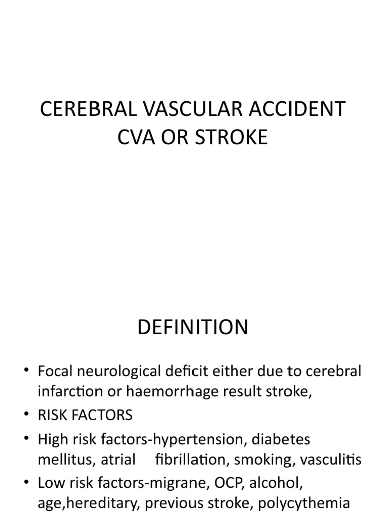 Cerebral Vascular Accident | PDF
