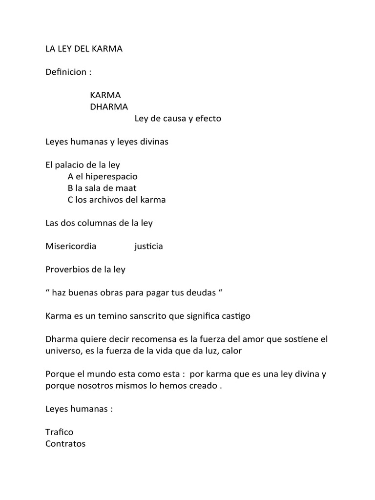 La Ley Del Karma | PDF | Karma | Justicia