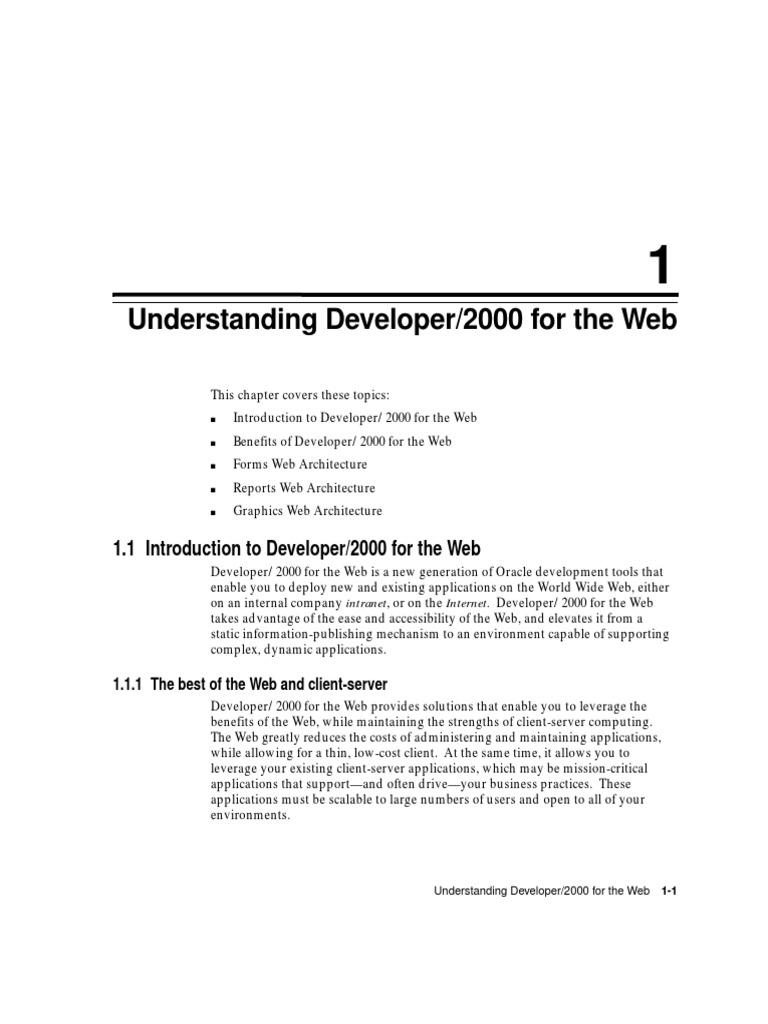 1.1 Introduction To Developer/2000 For The Web | PDF | Client–Server ...