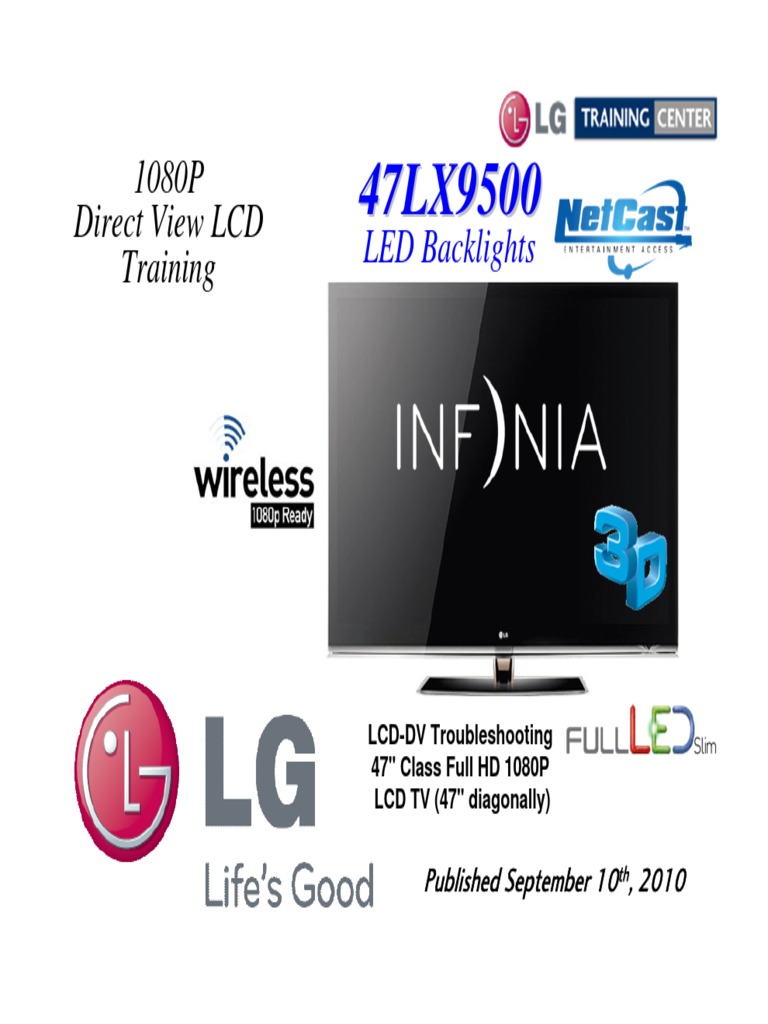 LG 47lx9500 3d Led TV Infinia Training | PDF | Electrostatic Discharge ...
