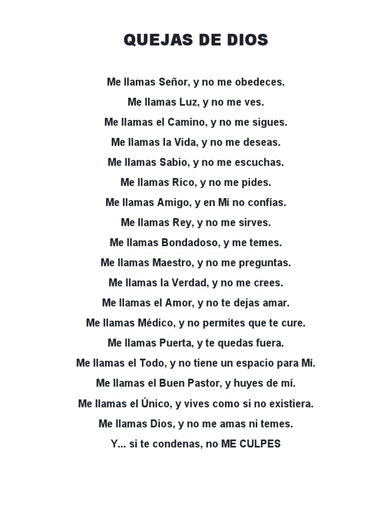 Quejas de Dios y la Desobediencia Humana | PDF