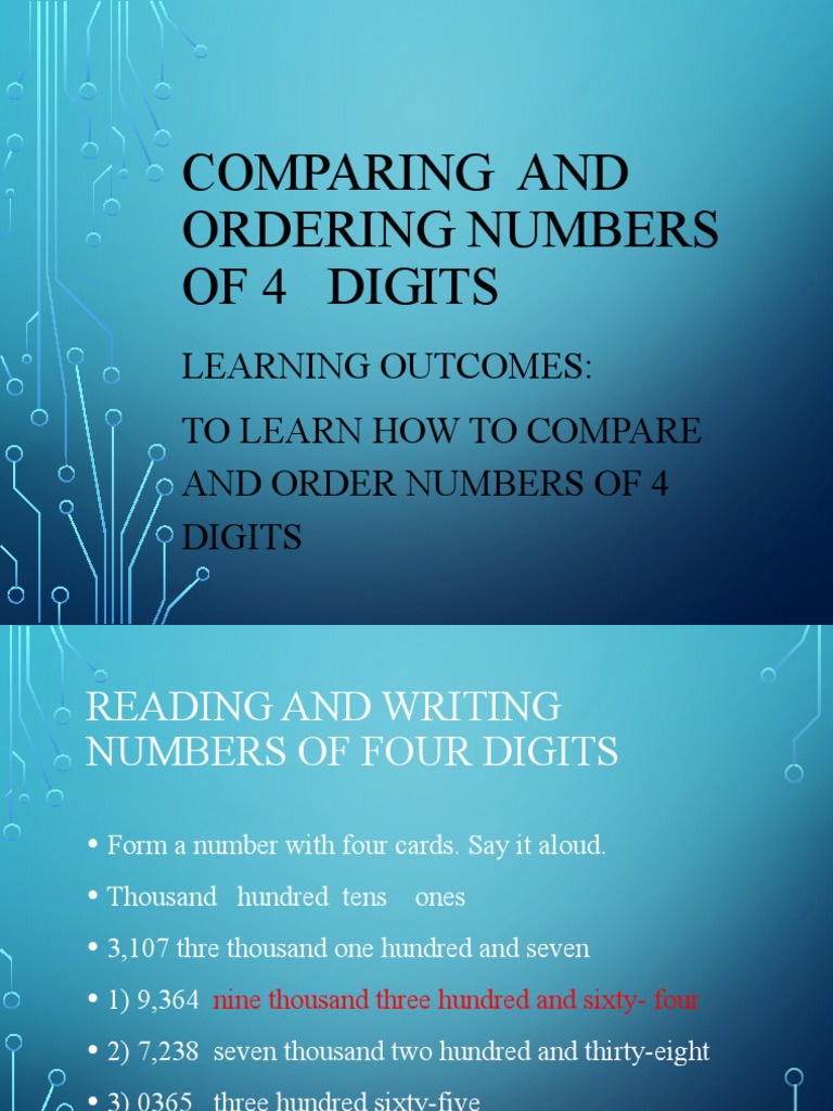 Comparing and Ordering Numbers | PDF | Teaching Methods & Materials ...