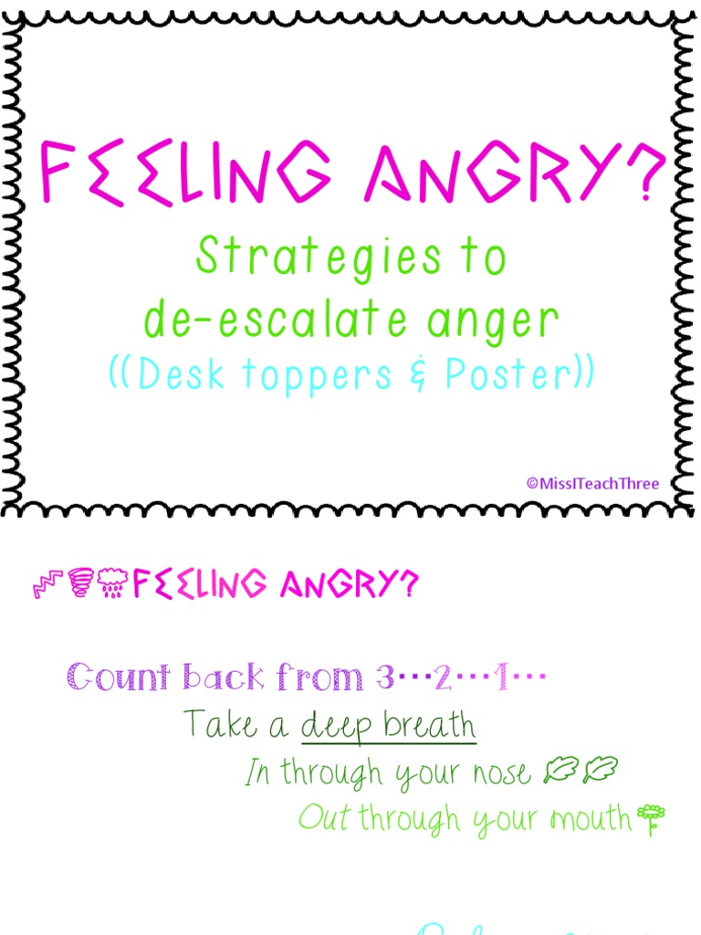 Feeling Angry?: Strategies To De-Escalate Anger | PDF