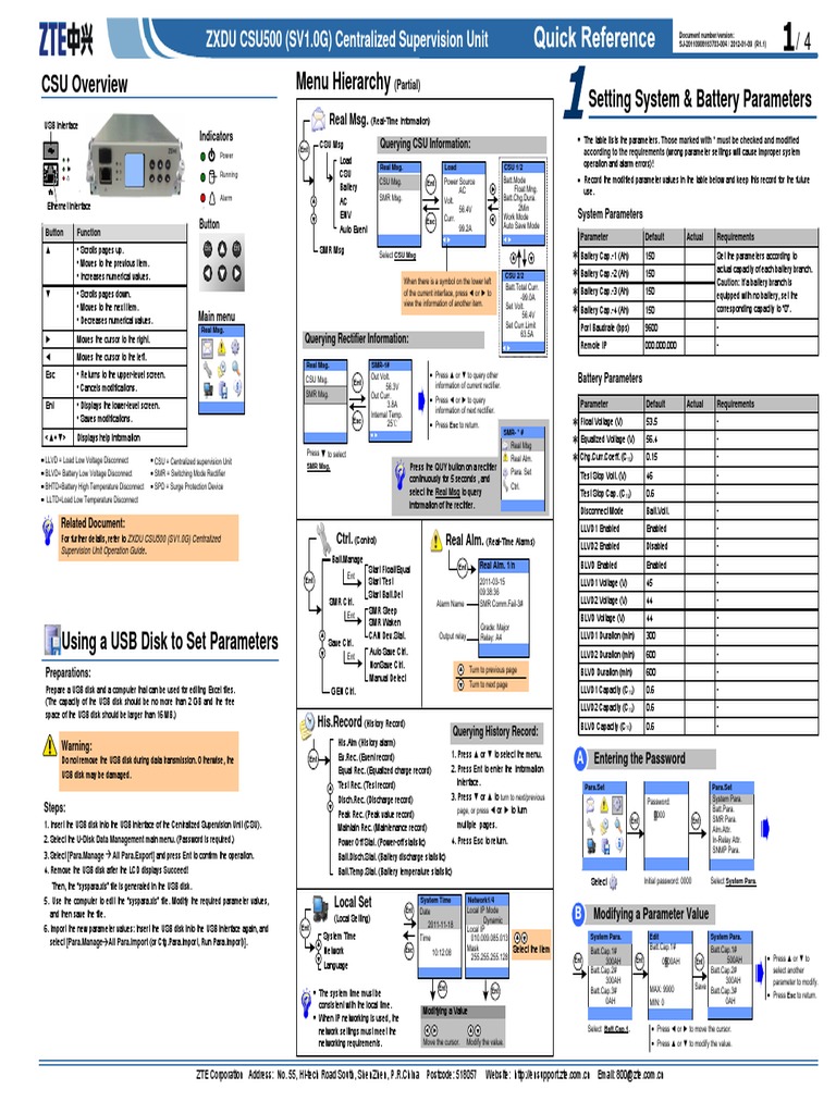 CSU500 Parameter Modification Guide | PDF | Usb Flash Drive | Usb