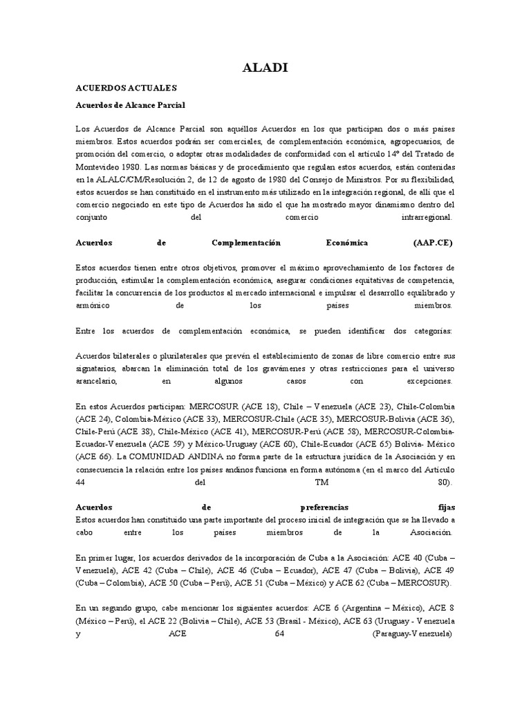 Acuerdos Comerciales ALADI 2023 | PDF | aduana | Uruguay